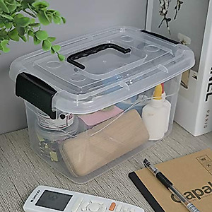 Ucake Clear Plastic Storage Bin, 5 L Clear Storage Box, Pack of 6, F