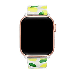 Kate Spade New York women's clear and yellow polyurethane band for apple watch®, 38/40/41/42/44/45/49mm (Model: KSS0172E)