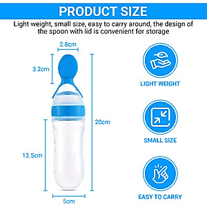 Baby Food Feeder Silicone Squeeze Feeding Spoons - Safe and Convenient Feeding Solutions for Boys, Girls, Kids, and Toddlers -Blue