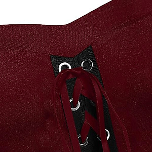 Halloween Costumes Party Dress Ruffle Sleeves Steampunk Costume Women Gothic Dresses for Women Renaissance Shoes Women Halloween Costume Fairy Dress for Women Ren Faire Costume（3-Wine,X-Large）