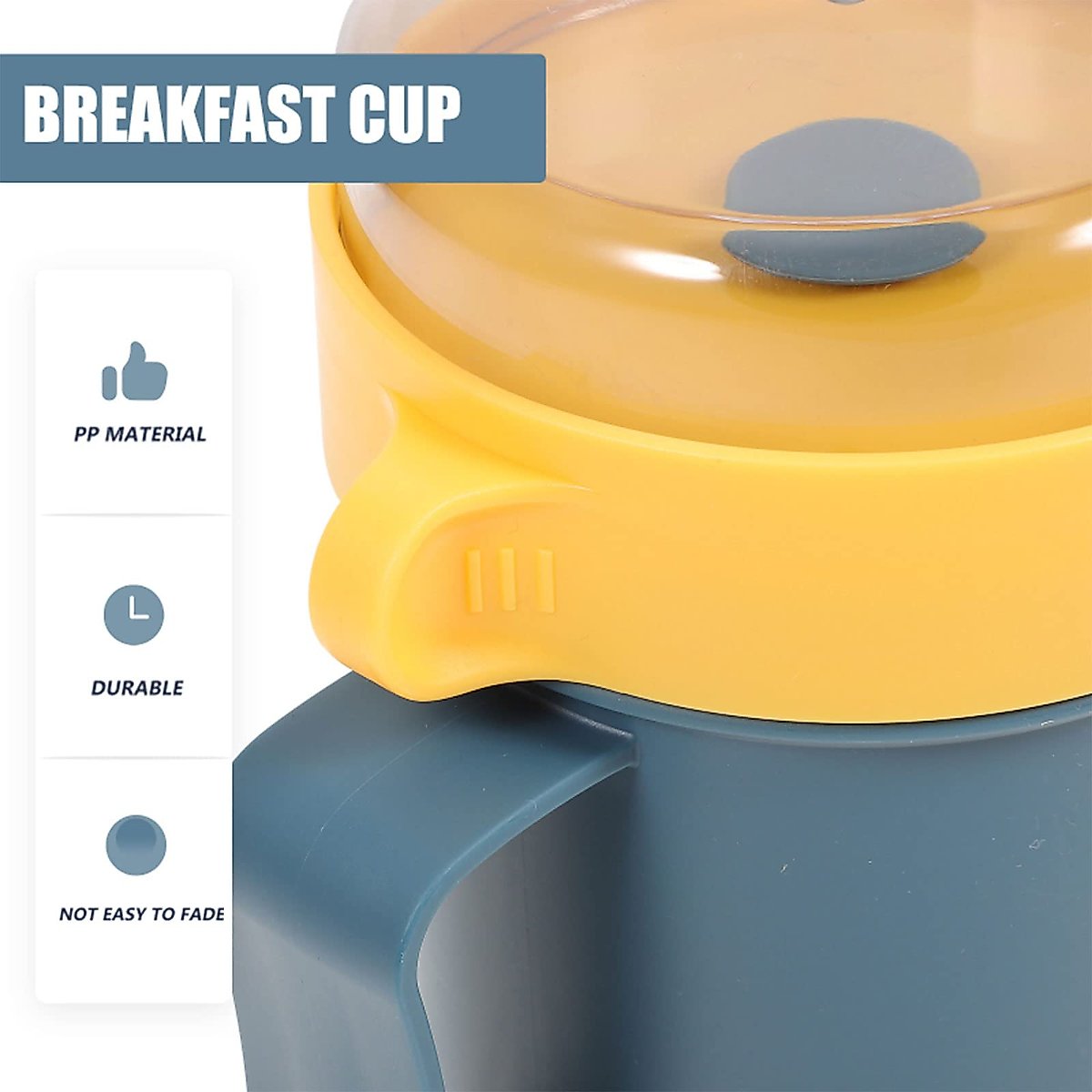 SUNSHNO Soup Mug,18 Ounce Microwave Soup Cups with Lid Allows Food Flasks Oven Milk Cup Food Jar Container for Noodles, Hot Cereal and More in a Single Container-（Yellow）