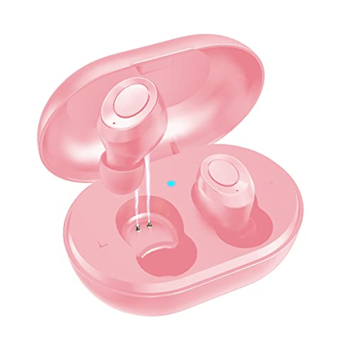 Bluetooth Earbuds, jaroco Wireless Earbuds with Premium Stereo Bass Sound,Built in Mics CVC Noise Cancelling in Ear Headphones with Charging Case for Sports,Work,Home Office (Pink)