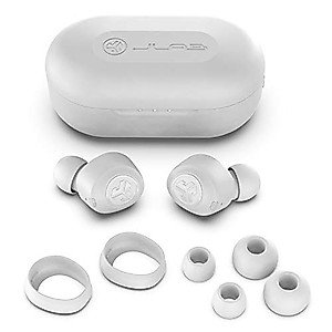 JLab JBuds Air True Wireless Signature Bluetooth Earbuds + Charging Case, White, IP55 Sweat Resistance, Bluetooth 5.0 Connection, 3 EQ Sound Settings Signature, Balanced, Bass Boost