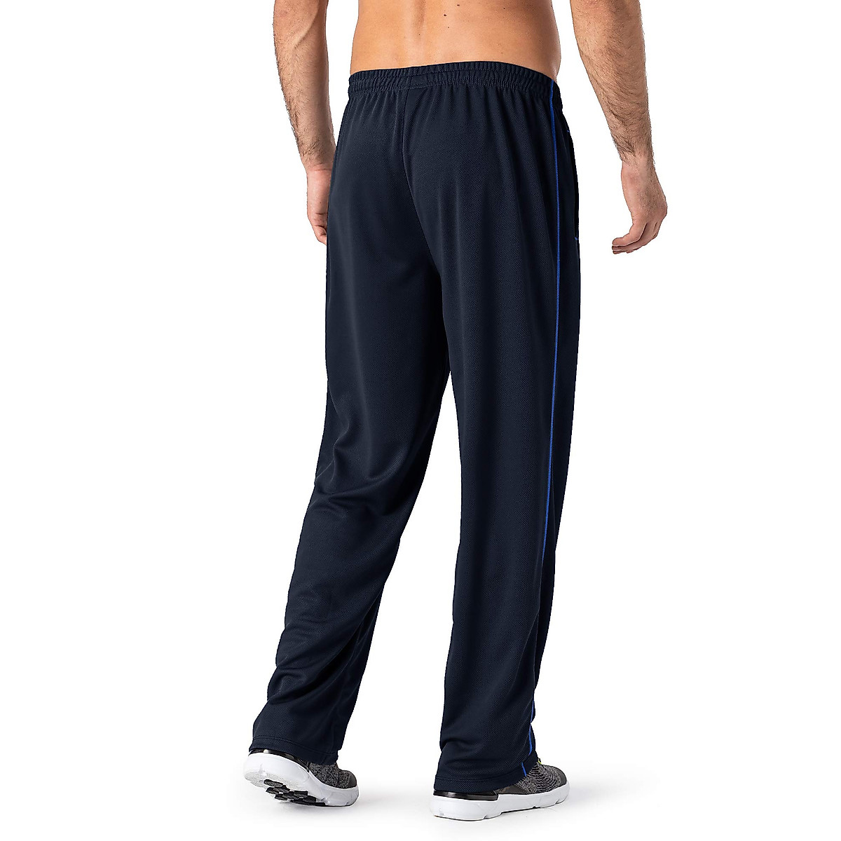 MAGNIVIT Men's Gym Pants Loose Fit Fitness Workout Sweatpants with Zipper Pockets Blue