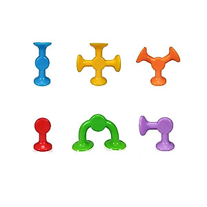 OUCJIED Suction Bath Toys for Toddlers | Sucker Silicone Building Blocks | Kids Rubber Suction Toys | Window Suction Toys | Suction Toys for Kids | Suction Cup Preschool Toys-24Pcs(Color Mixing)