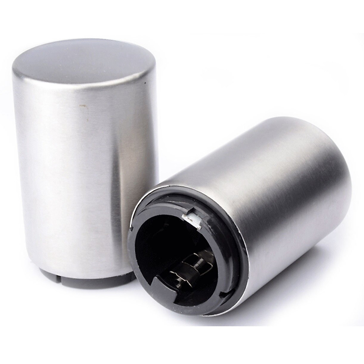 Honbay 2 Pack Beer Bottle Opener with Magnetic Cap Catcher,Silver