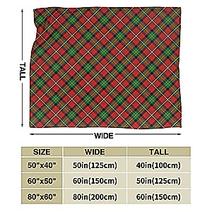 Throw Blanket Scottish Tartan Boyd Plaid Ultra-Soft Flannel Blanket Lightweight Home Decor Fleece Blanket Luxurious Carpet for Men Women Kids 80"X60"