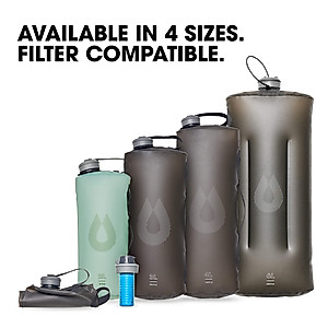 Hydrapak Seeker - Collapsible Water Storage (2L/70oz) - BPA & PVC Free Camping Hydration Reservoir Bag - Mammoth Grey