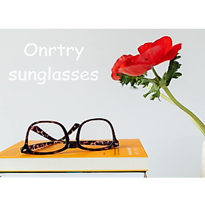 Onrtry Non Prescription Glasses for Men Women Square Clear Lens Eyeglasses (Tortoise)