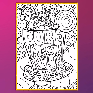 Coloring Broadway - Charlie and The Chocolate Factory Inspired Coloring Pages (Set of 4) “Pure Imagination” Collection, Broadway Musical Merchandise, Ideal Gift for a Broadway Theater Lover