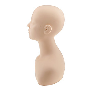 SDENSHI Soft Silicone Massage Make Up Practice Training Mannequin Head Shoulder Bone