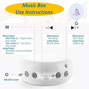 Crib Mobile for Girls Boys, Baby Mobile for Crib with Digital Music Box Special 35 Lullabies for Baby Gifts Ages Newborn +, Pink Unicorn - Yellow Star - Blue Cloud - Rainbow