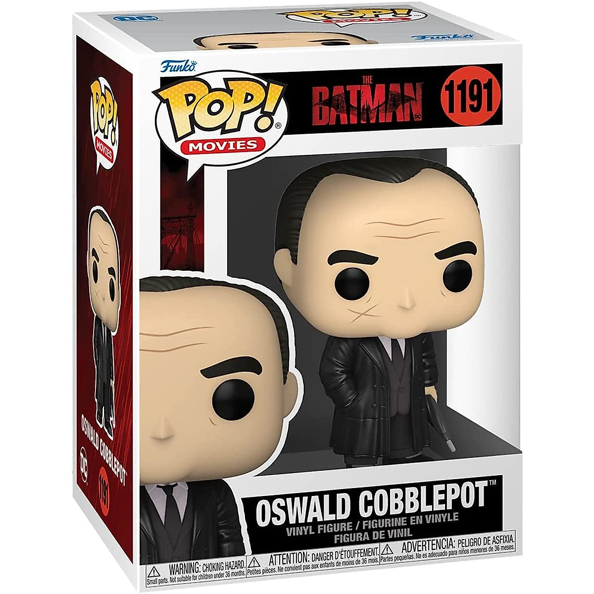 The Batman - Oswald Cobblepot Funko Pop Protector Bundle - Oswald Cobblepot Pop Figurine 3.75 Inch Movies: The Batman with Clear Plastic Pop Protector Case