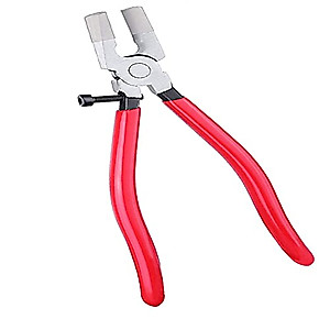 8 Inch Key Fob Pliers Attach Rubber Tips, Glass Running Plier for Key Fob Hardware Install and Stained Glass Work, with Adjustable Screw