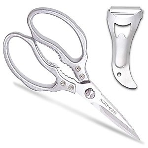 KISTARCH 9Inch SK5 Kitchen Shears,HeavyDuty Poultry Scissors forChicken,Fish,Meat,Vegetables,BBQ Multi-Function Vegetable Peeler with Beer Open and Potato-Eye Remover for Potatoes,Apples,Carrots,Fruit