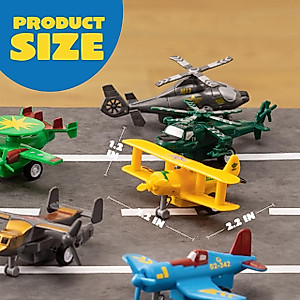 JOYIN 16 Pcs Pull Back Airplane Toys, Boys Plane Playset, Aircraft Incl Helicopter Toys, Fighter Jet Toys, Bomber Toys, Biplane Toy, Gifts for Toddler Kids 3+ Years Old, Kids Presents Toys