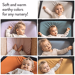 Bassinet Fitted Sheets 33x20 for Baby Beside Dreamer Bassinet & Bedside Sleeper – Snuggly Soft 100% Jersey Cotton – Dusty Blue + Navy – 2 Pack