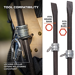 Ergodyne Squids 3791 Sleever Bar Lock Collar with Tethering Attachment Point for Tool Lanyard, Compatible Bar Size 7/8
