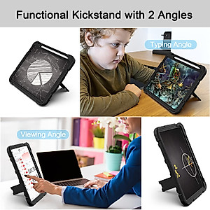 Azzsy Case for iPad 10th Generation 10.9 Inch 2022, [Built-in Pencil Holder] Heavy Duty Shockproof Rugged Protective Case for iPad 10.9 Inch 2022 Release, Black