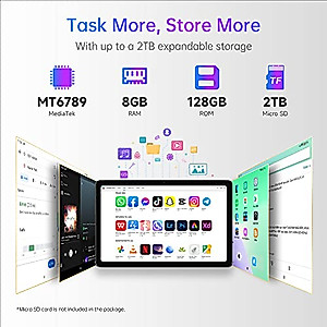 ALLDOCUBE 2K Tablet Android 12 iPlay 50 Pro 10.4'' Tablet, 8GB+128GB Storage, 4G LTE& 2.4/5GHz WiFi, Octa-Core CPU, 5MP+8MP Camera, 2000x1200 Screen Resolution, BT5.2, GPS (2TB Expand)