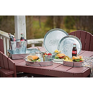 TableCraft's Coca-Cola Oval Serving Platter 9 x 6 x 2", Silver