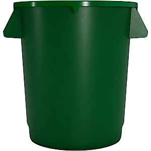 SPARTA Bronco Waste Container Trash Container, Round Trash Bin for Disposal, 10 Gallons, Green, (Pack of 6)