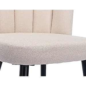 Kmax 30 Inch Bar Stools Set of 2 Modern Fabric Bar Stools with Black Footrest Petals Seat for Kitchen Island&Bar, Beige