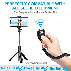 2 Pack Wireless Camera Remote Control - Wireless Remote for iPhone & Android Phones iPad iPod Tablet, Clicker for Photos & Videos - Black&Pink