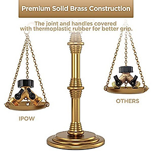 IPOW Solid Brass Body Backyard 2 Way Y Valve Garden Hose Connector Splitter Adapter + 6 Rubber Hose Washers with Comfort Grip Use