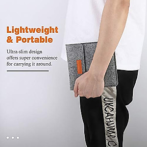 MoKo Sleeve Compatible with Kindle Oasis 2019/2017, Protective Felt Accessories Cover Case Pouch Bag with Dual Pockets Fits 7 Inch Kindle Oasis E-Reader, Light Gray