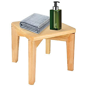 LANIAKEA Wooden Stool, 10 inch Small Wood Stool, Wooden Stool for Kids, Wood Step Stool for Adults, Bedroom, Living Room and Kitchen