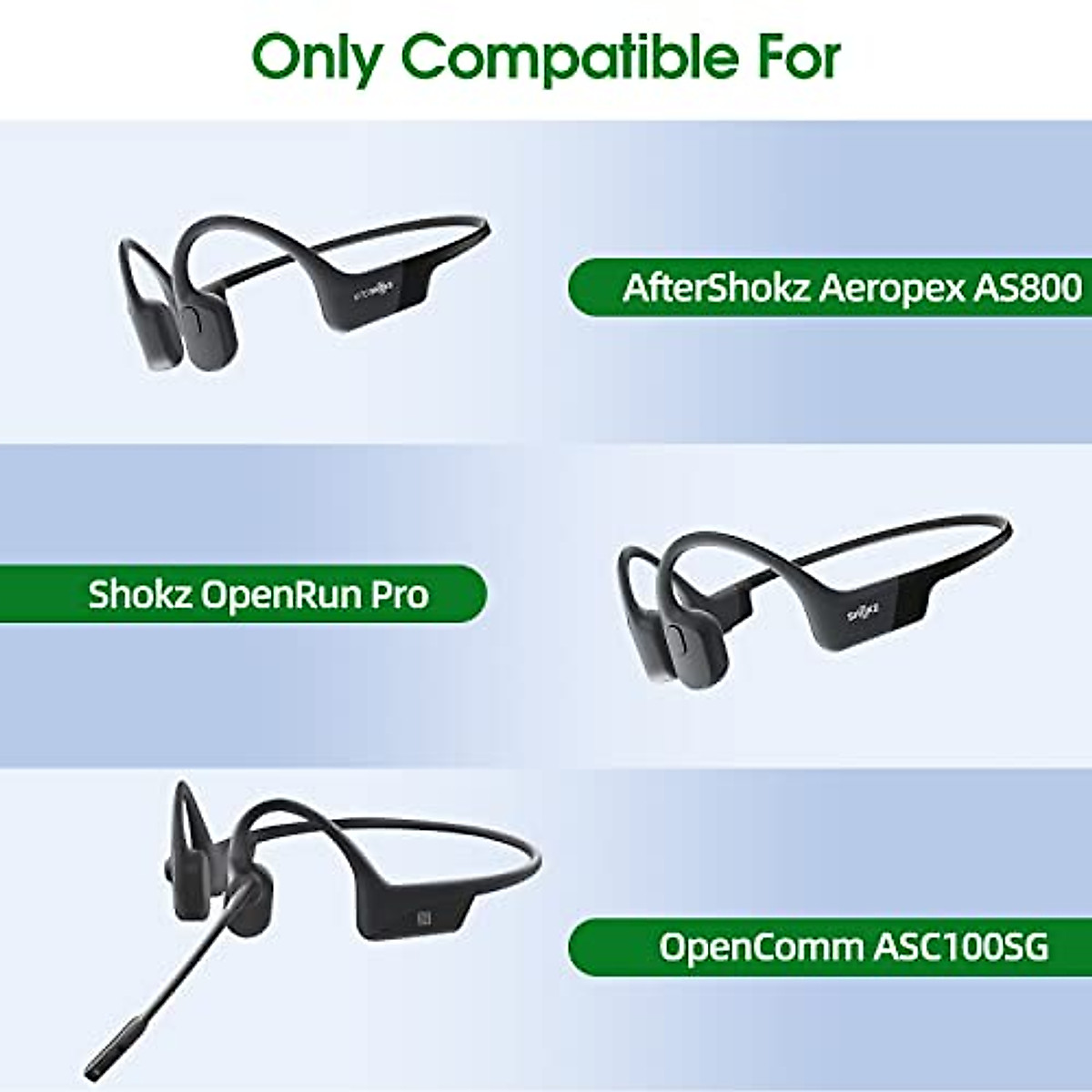 3.3ft & 6ft Shokz Charging Cable [2 Pack Black] aftershokz Headphones Charger Replacement Magnetic Cable for Aeropex AS800, OpenRun, OpenRun Mini, OpenRun Pro, OpenComm Long USB Charge Cord
