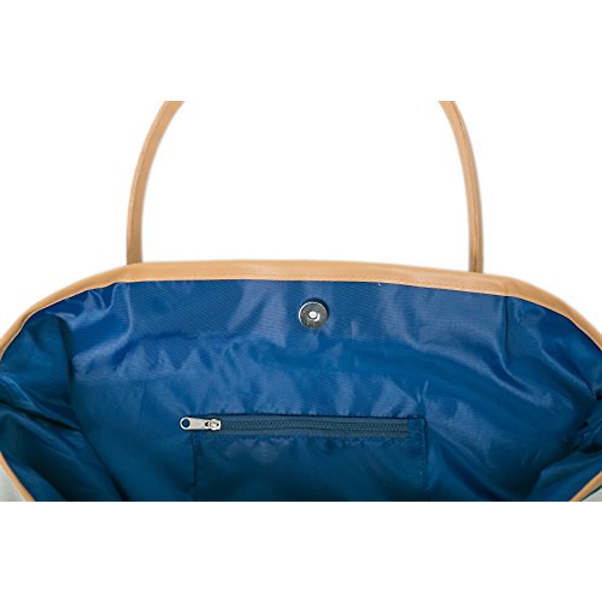 AIREE FAIREE Tote Bag Canvas Beach Bag Striped Summer Nautical Shopper for Ladies size 18" x 12" x 5"