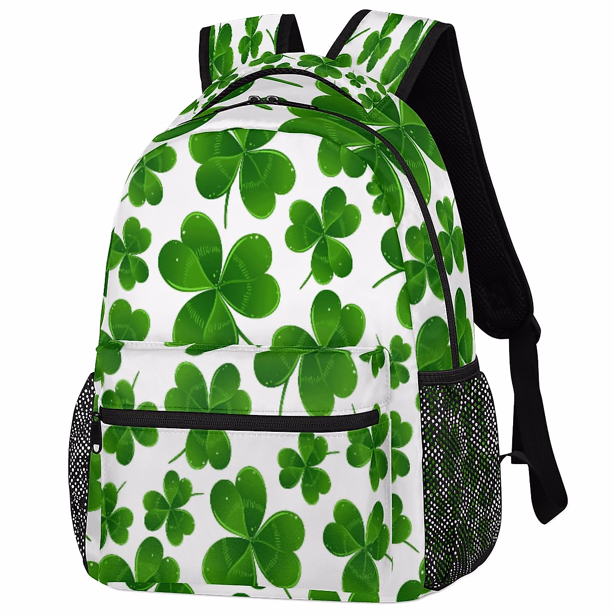 Fzsopd St. Patrick's Day Clover Backpack for Women Men Lightweight Daypack Rucksack Laptop Backpack Shoulder Bag for Travel Work Camping Sports