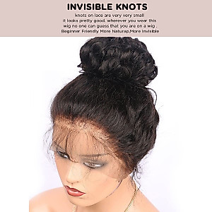 ALIPOP Body Wave Full 360 Lace front Wigs Human Hair Pre Plucked,20 Inch 180% Density Hd Transparent 360 Lace Frontal Wigs Human Hair Wigs for Black Women With BabyHair Can Make Ponytail and Buns