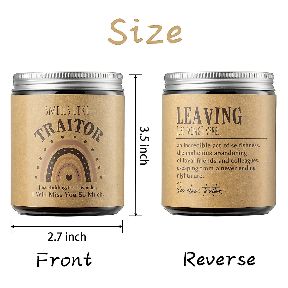 WATINC Jar Candles Gifts for Coworker Lavender Scented Candle Funny Retirement Leaving Gift from Coworkers 32H Burning 10oz Natural Soy Wax Stress Relief Aromatherapy Going Away Candle for Women Men