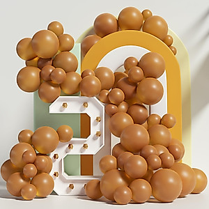 Retro Tan Balloons Different Sizes Cocoa Balloons 12 Inch 5 Inch 80 Pcs Tan Brown Balloon Garland for Happy Birthday Baby Shower Woodland Party Decorations