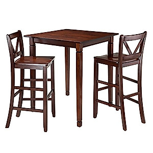 Winsome Kingsgate, 33.86" W x 33.86" D x 38.9" H, Walnut