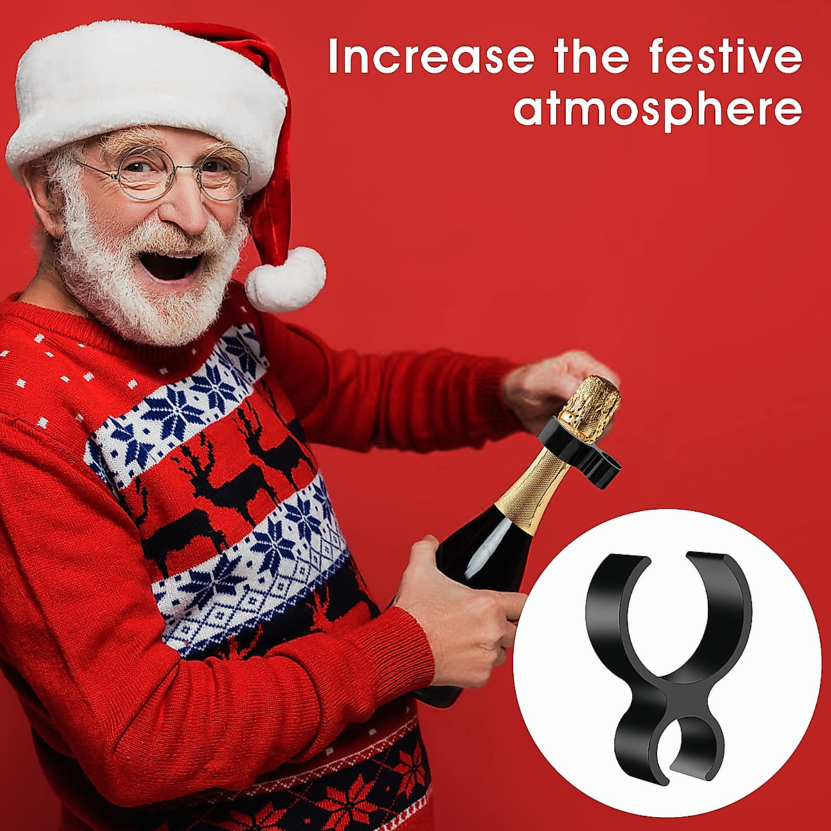 12 Pieces Champagne Bottle Clips for Sparklers, Champagne Bottle Extender Clips Sparklers,Champagne Sparkler Holders Clips for Candel Birthday Wedding Party Supplies