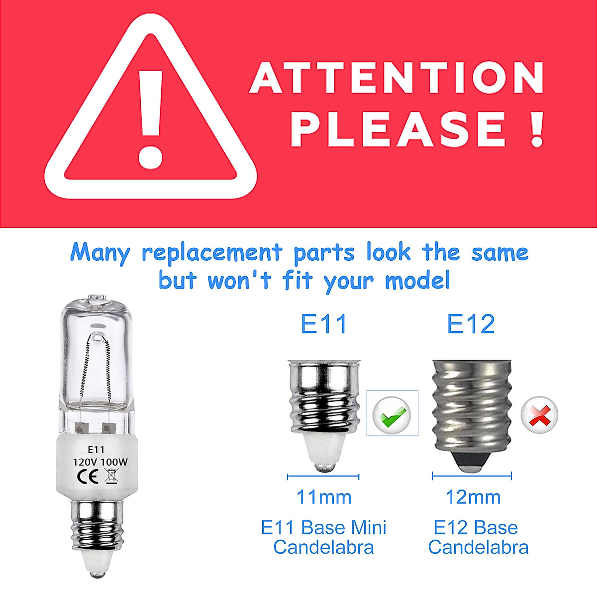 ETUOLMP E11 Halogen Bulb JDE11 120V 100W 2700K Dimmable Halogen Light Bulbs 4 Pack T4 E11 Light Bulb for Ceiling Fan,Harbor Breeze,Mini Candelabra,Chandeliers etc.