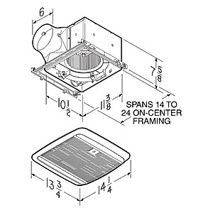 Broan-NuTone XB110HL1 ULTRAGREEN 110CFM Single Speed Fan/LED, White