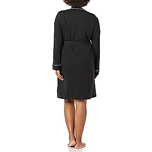 Amazon Essentials Women's Lightweight Waffle Mid-Length Robe (Available in Plus Size), Black, X-Large