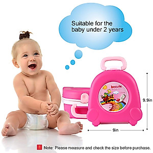 ONEDONE Portable Potty for Toddler Travel Outdoor Toilet Travel Potty for Toddler Squatting Potty for Baby Kids Potty Training (Girl)