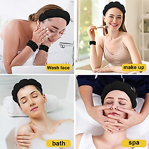 Makeup Spa Headband for Washing Face: Bubble Skincare Headbands for Women Face Wash Headband Skin Care Headbands - Puffy Headband Make Up Facial Headband