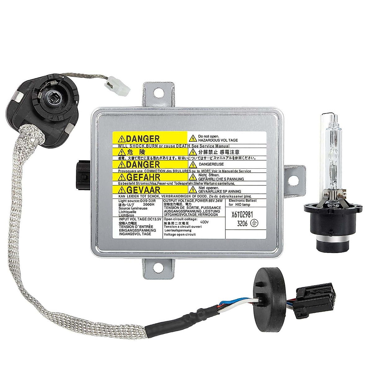 RANSOTO Xenon HID Headlight Ballast Unit Assembly with Igniter and D2S Bulb Compatible with 2002-2005 Acura TL TSX and TL Type-S, 2004-2009 Honda S2000, Mazda 3 Replaces X6T02971, W3T10471, W3T14371