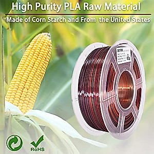 (2 Items) 1kg Silk Gold Shiny Red Black & 1kg Silk Gold Shiny Red PLA Filament, 3D Printer Filament, PLA Filament 1.75mm +/- 0.02mm