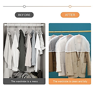 Merkaunis 50 Pcs Shoulder Covers Clothes Suit Garment Dust Covers, 23.6 x 11.8 Inch Extra Wide Garment Shoulder Covers Bag Breathable Shoulder Dust Cover for Coats, Jackets, Dress Closet Storage