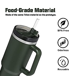 Replacement Straw Compatible with Stanley 40 oz 30 oz Cup Tumbler, 6 Pack Reusable Straws with Cleaning Brush for Stanley Adventure Travel Tumbler, Plastic Clear Straw for Stanley Accessories