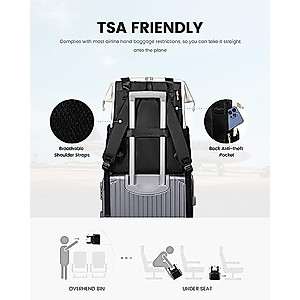 LOVEVOOK Laptop Backpack for Women, 15.6 Inch Work Laptop Bag，Waterproof Teacher Nurse Bag with USB Port,Fashion Travel Bag Business Computer Backpack Purse for College