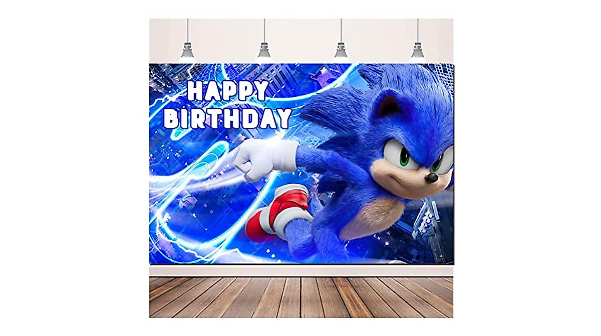 Sonic Hedgehog Birthday Backdrop: Perfect for Kids Party Photos